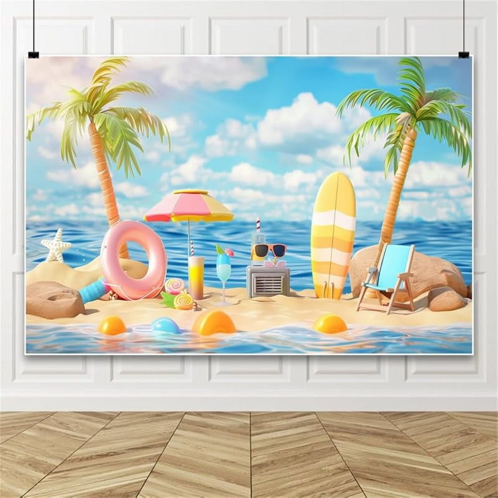 Tropical Beach Backdrops for Photography Hawaiian Beach Theme Backdrops ...