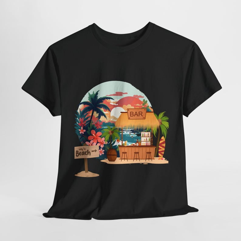 Tropical Beach Bar Tee, Unisex Graphic T-Shirt, Summer Vacation Outfit ...