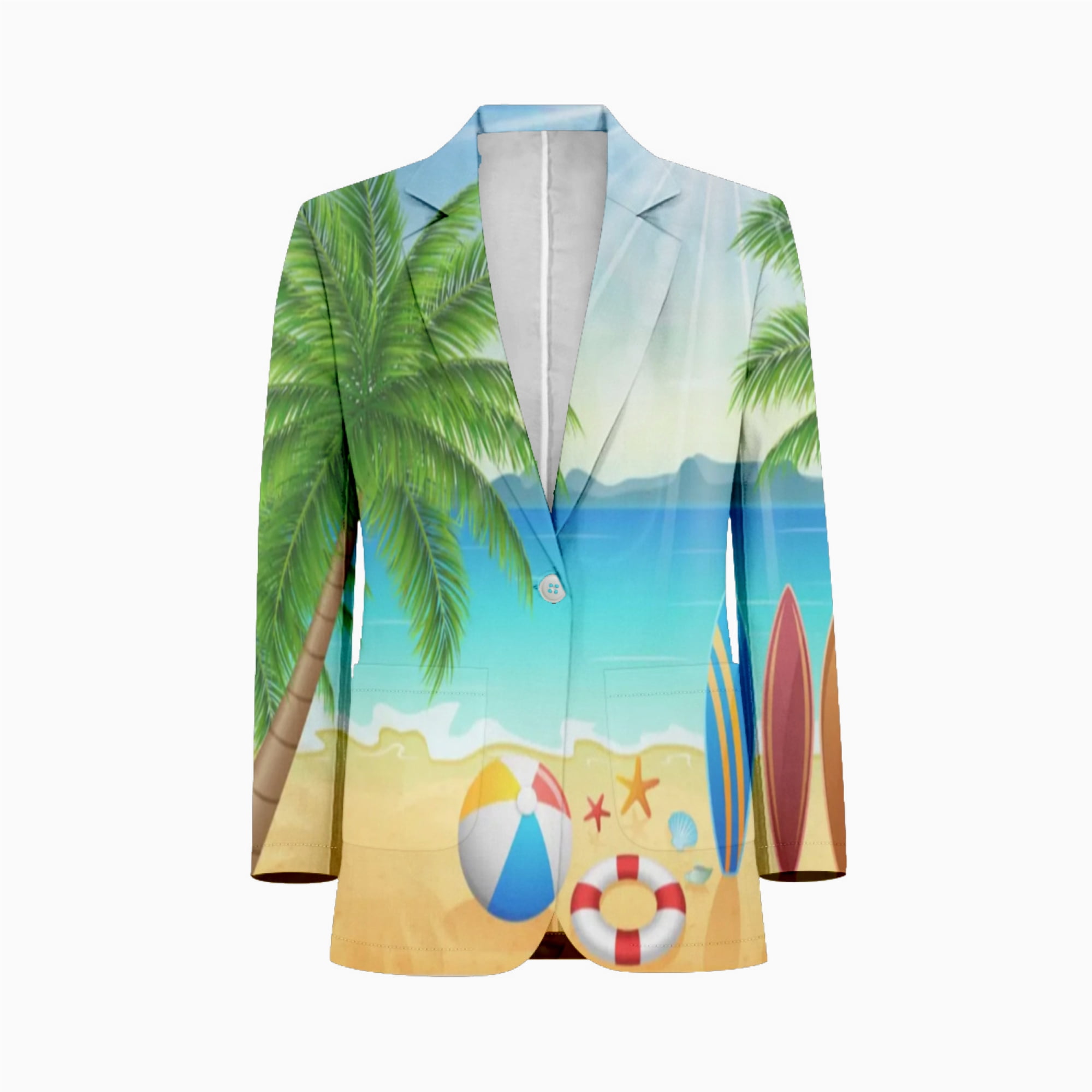 Tropical Beach Bright Sun Customized Men's Suits full man Shawl Collar ...