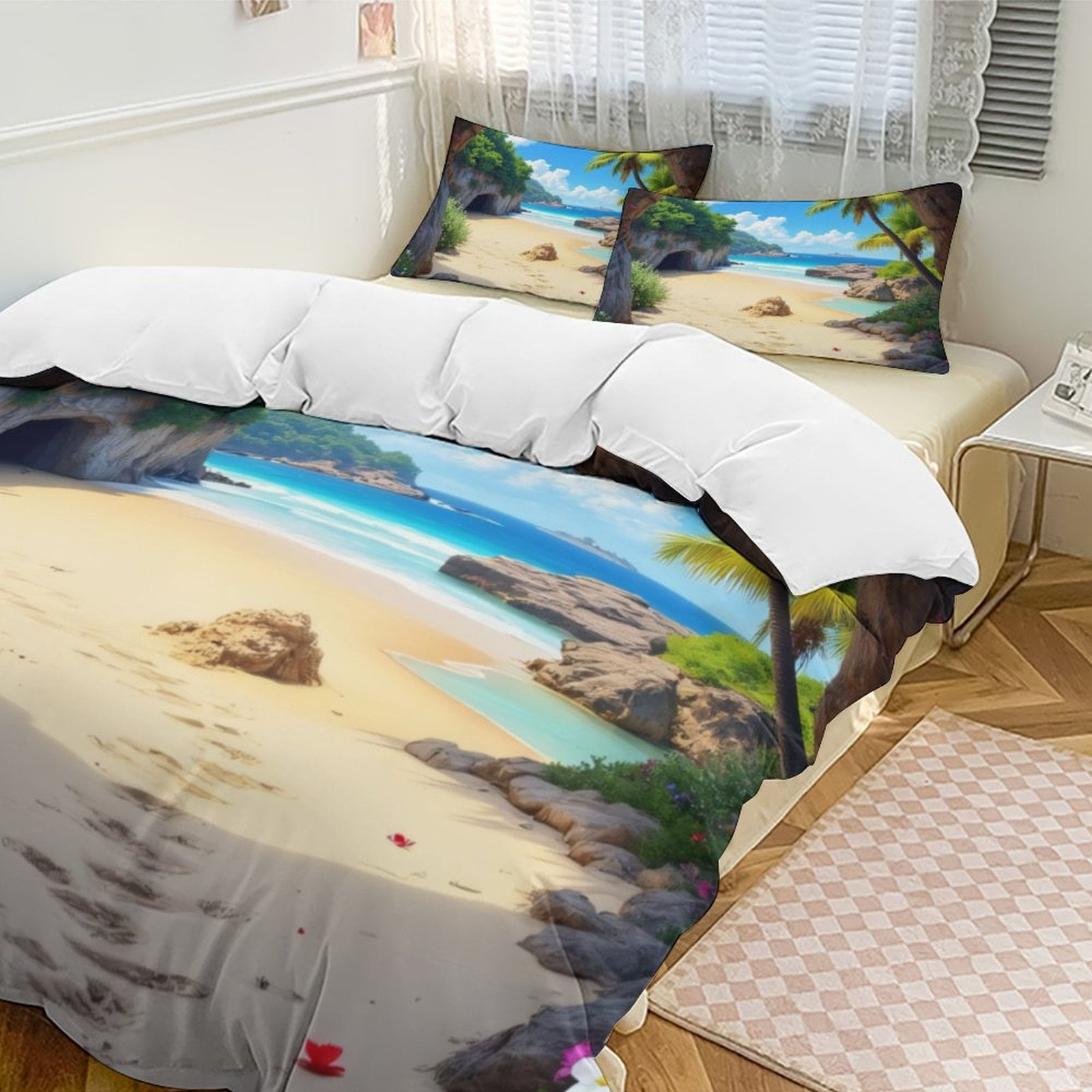 Tropical Beach Cave View(1) 3D Duvet Cover Set Quilt Cover Theme of Kid ...