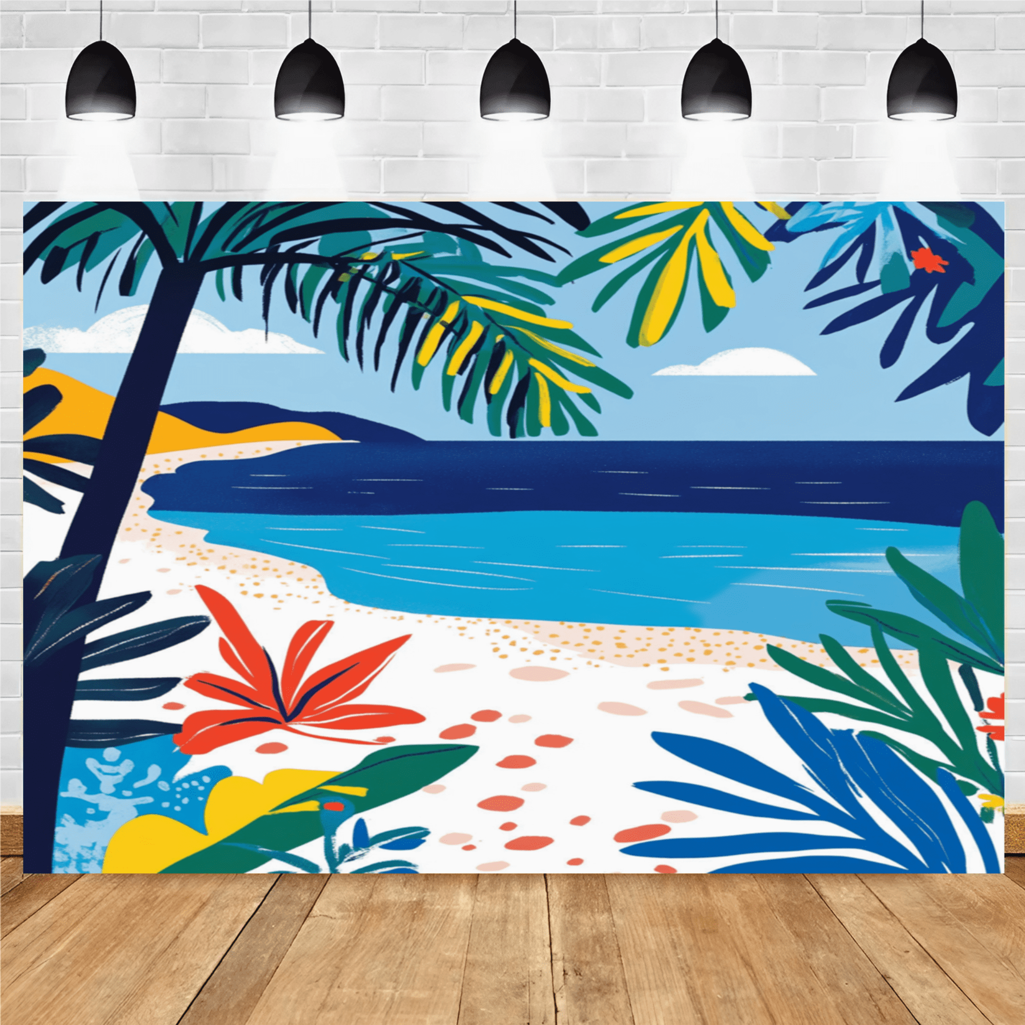Tropical Beach Floral Print(1) Natural Scenic Backdrops Summer ...