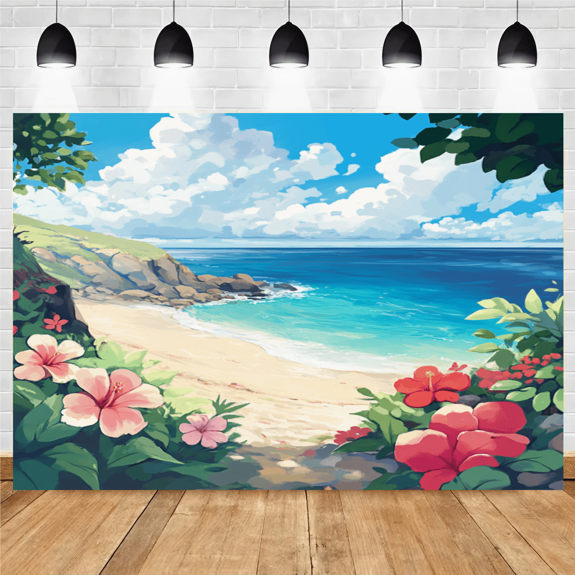 Tropical Beach Floral Scene(1) Natural Scenic Backdrops Summer ...