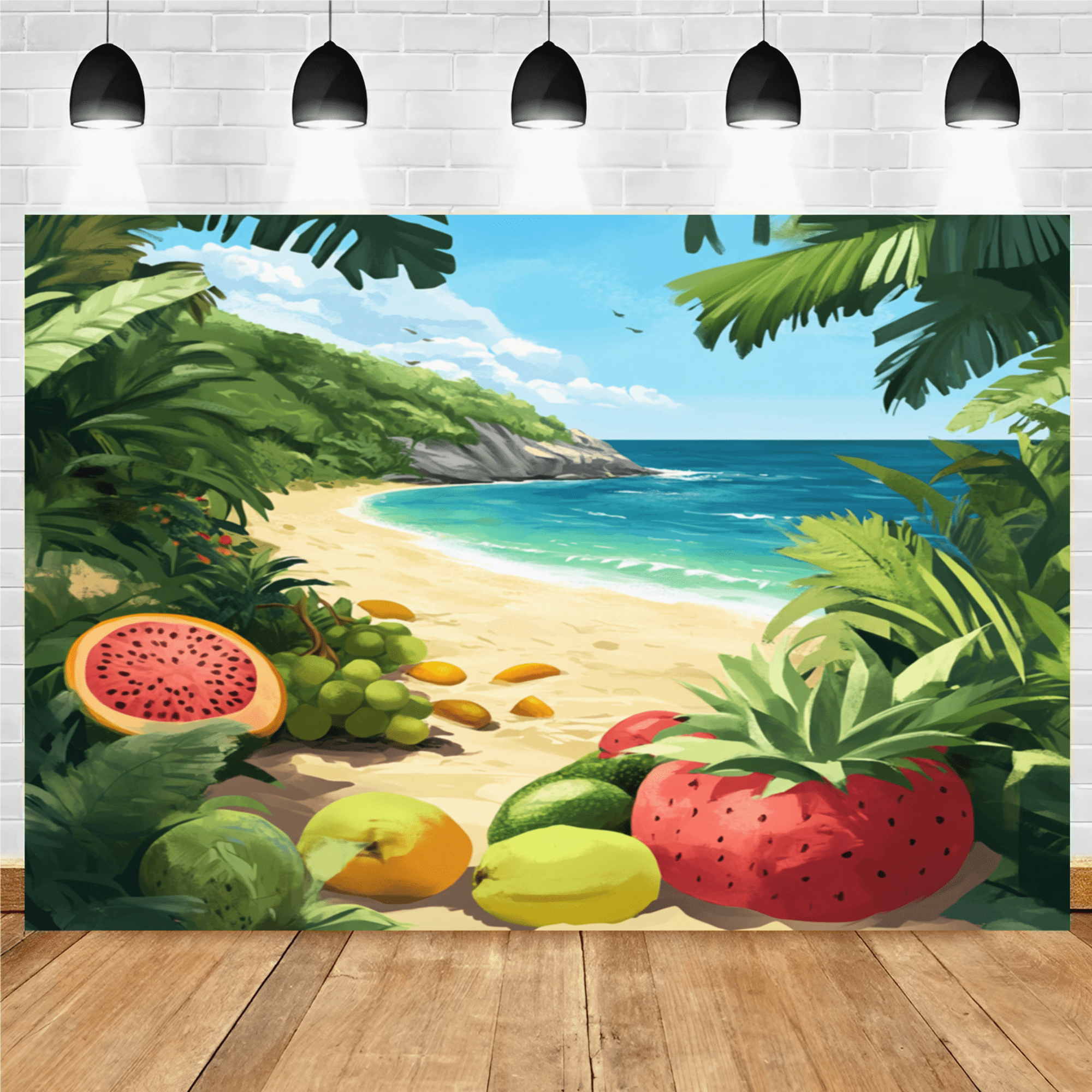 Tropical Beach Fruit Scene(1) Natural Scenic Backdrops Summer Landscape ...
