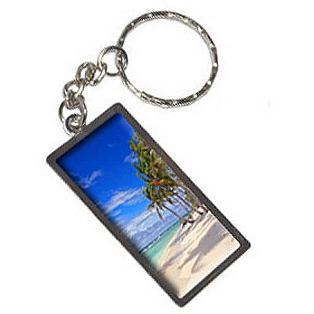 Tropical Beach Island Sky Clouds Vacation Keychain Key Chain Ring ...