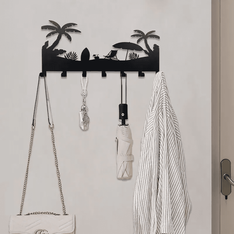 Tropical Beach Metal Key Organizer, Wall Mounted Holder for Front Door ...