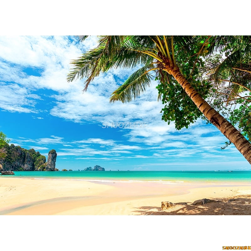 Tropical Beach Natural Landscape Photography Backdrops Landscape Blue ...