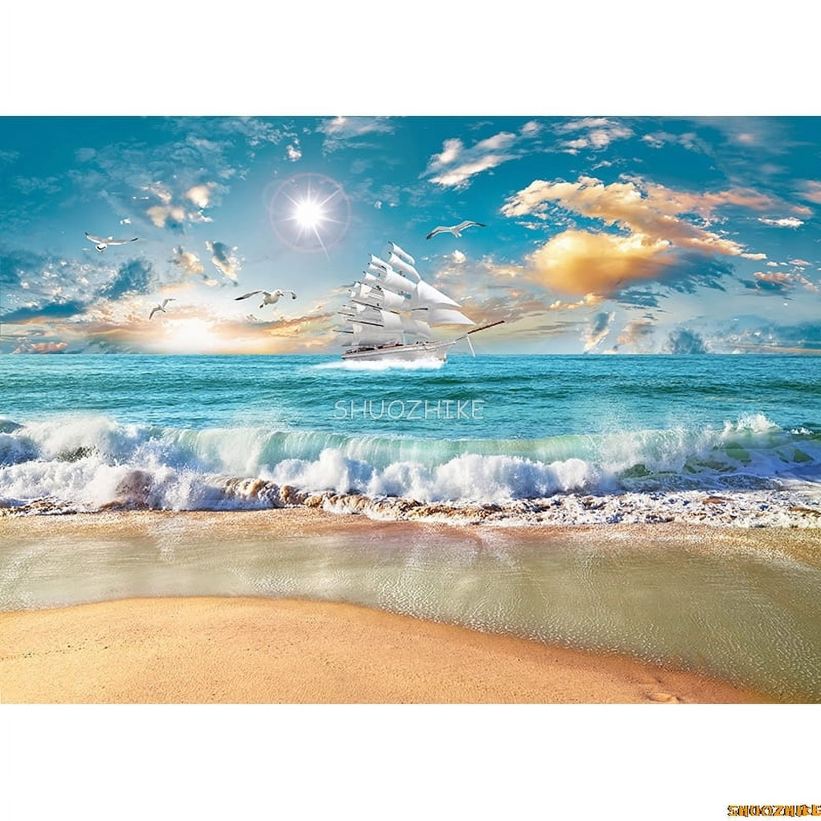 Tropical Beach Natural Landscape Photography Backdrops Landscape Blue ...