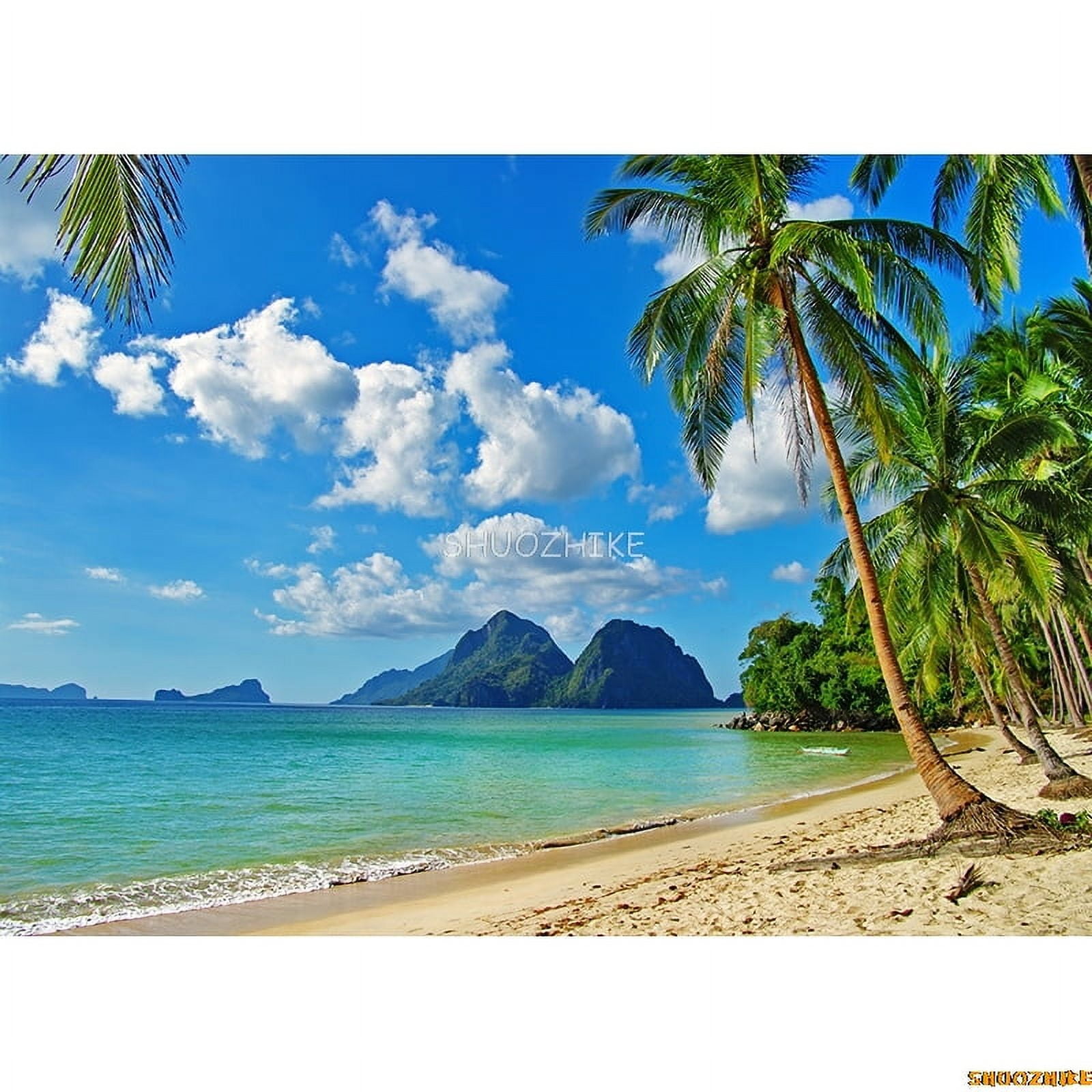 Tropical Beach Natural Landscape Photography Backdrops Landscape Blue ...