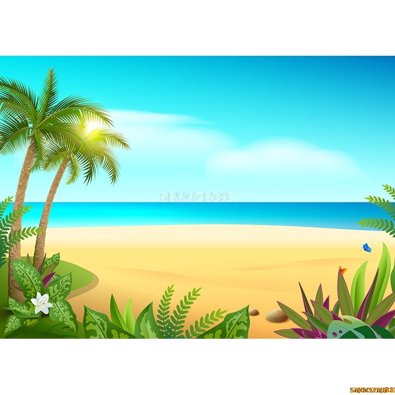 Tropical Beach Natural Landscape Photography Backdrops Landscape Blue ...