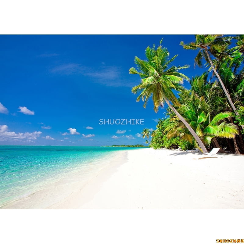 Tropical Beach Natural Landscape Photography Backdrops Landscape Blue ...