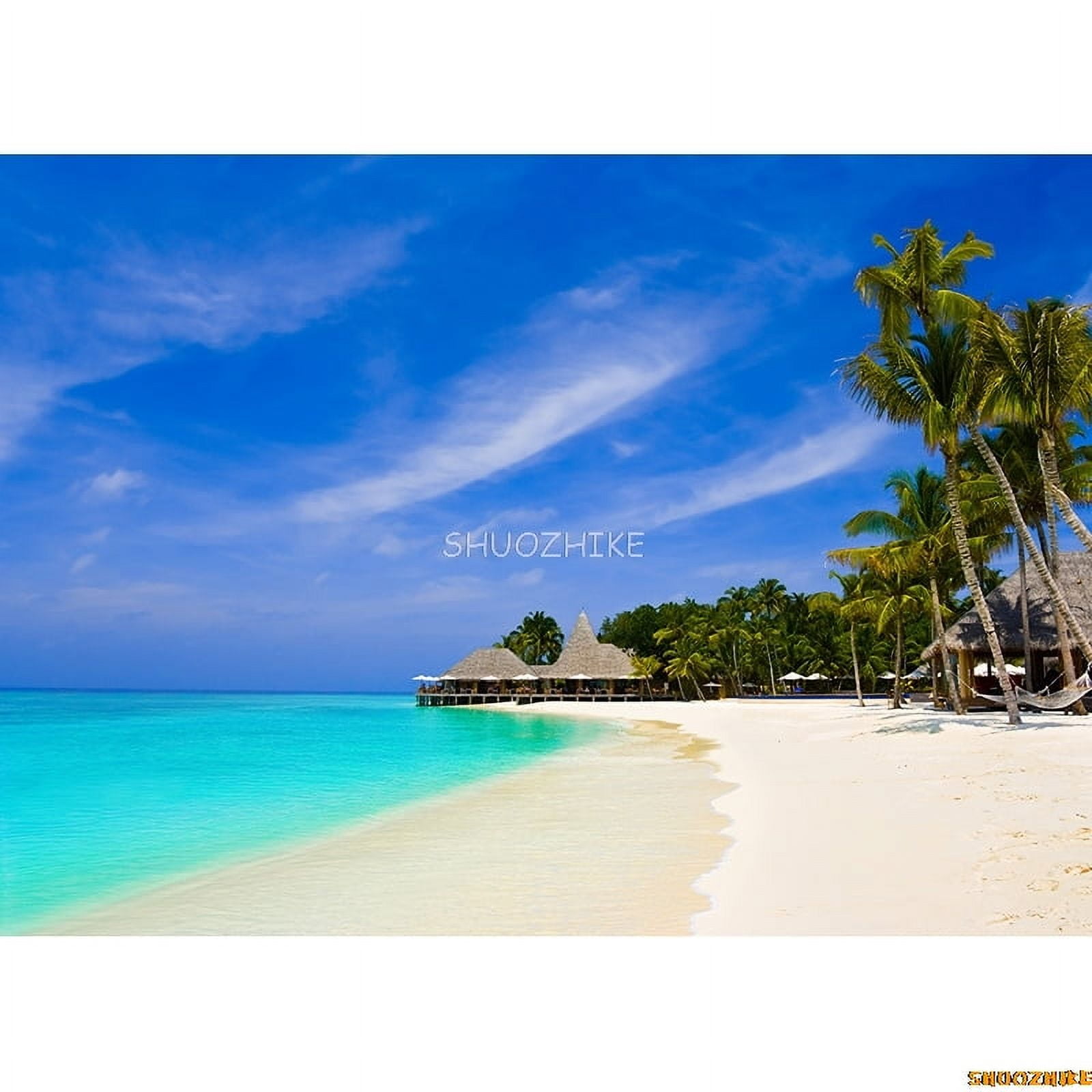 Tropical Beach Natural Landscape Photography Backdrops Landscape Blue ...