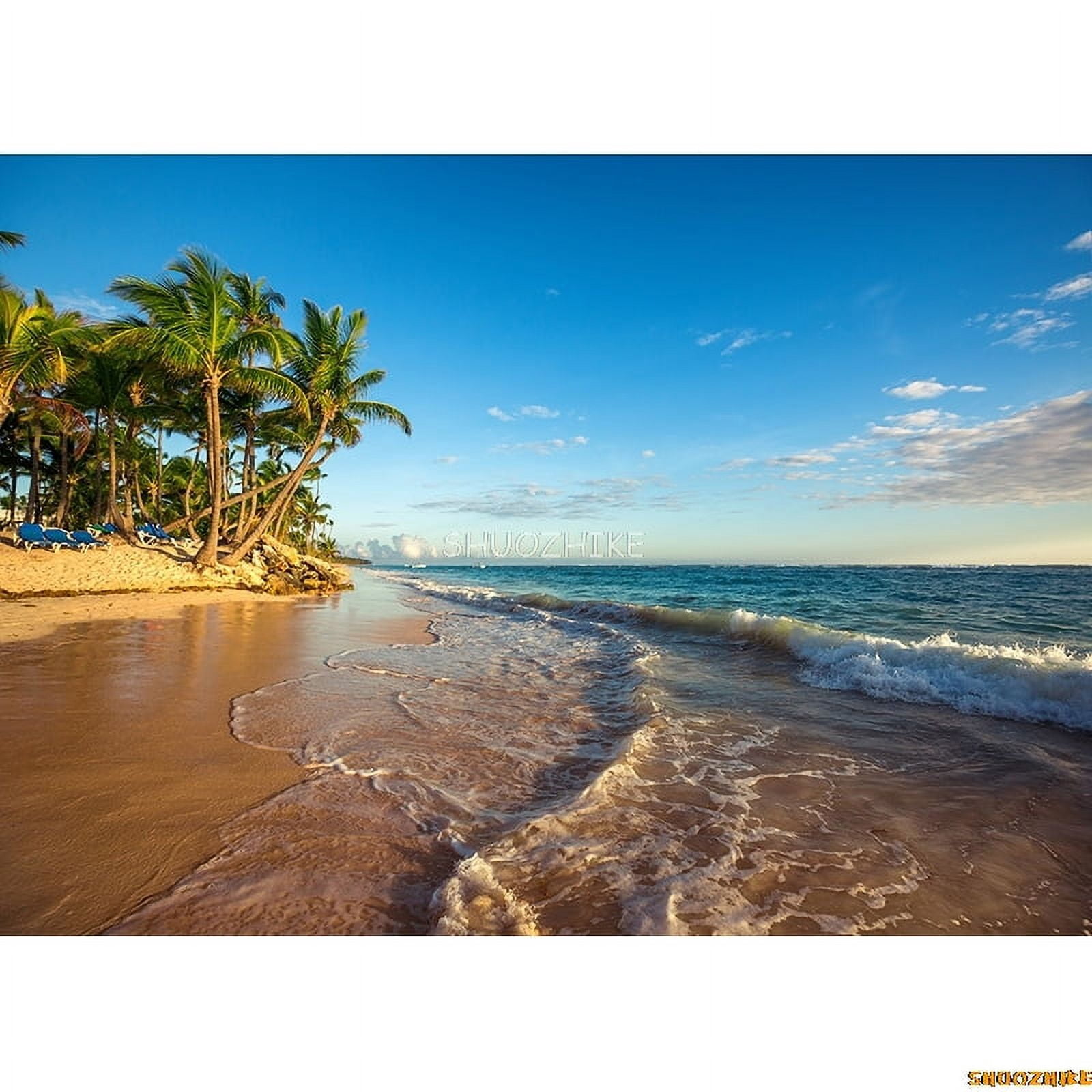 Tropical Beach Natural Landscape Photography Backdrops Landscape Blue ...