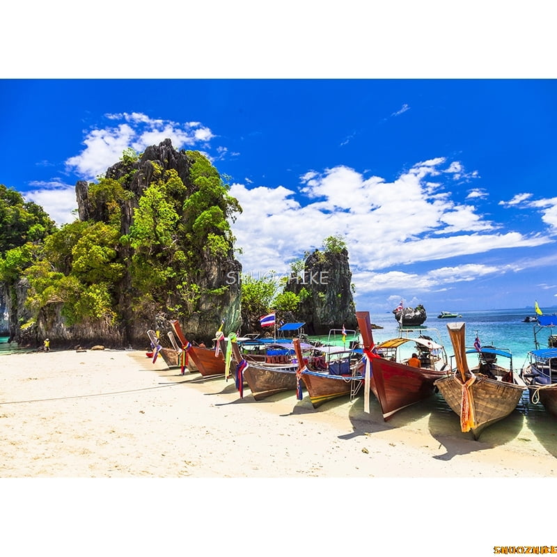 Tropical Beach Natural Landscape Photography Backdrops Landscape Blue ...