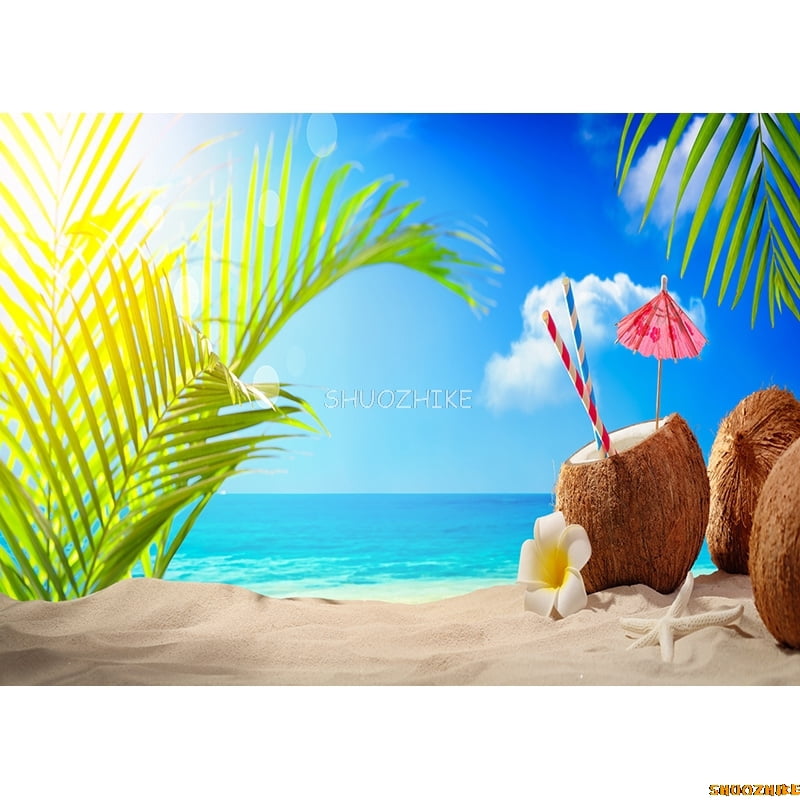 Tropical Beach Natural Landscape Photography Backdrops Landscape Blue ...