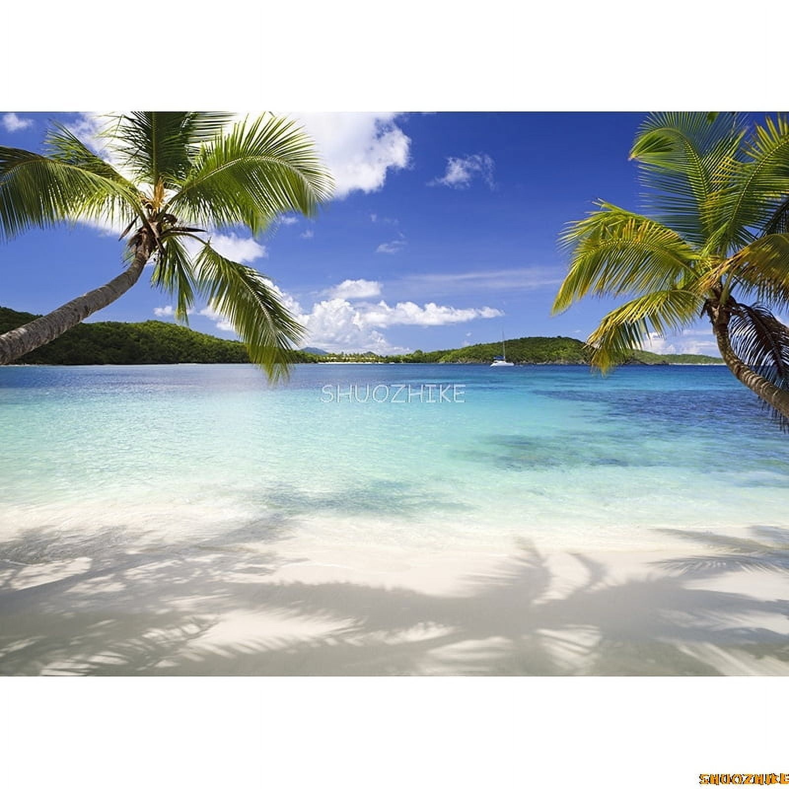 Tropical Beach Natural Landscape Photography Backdrops Landscape Blue ...
