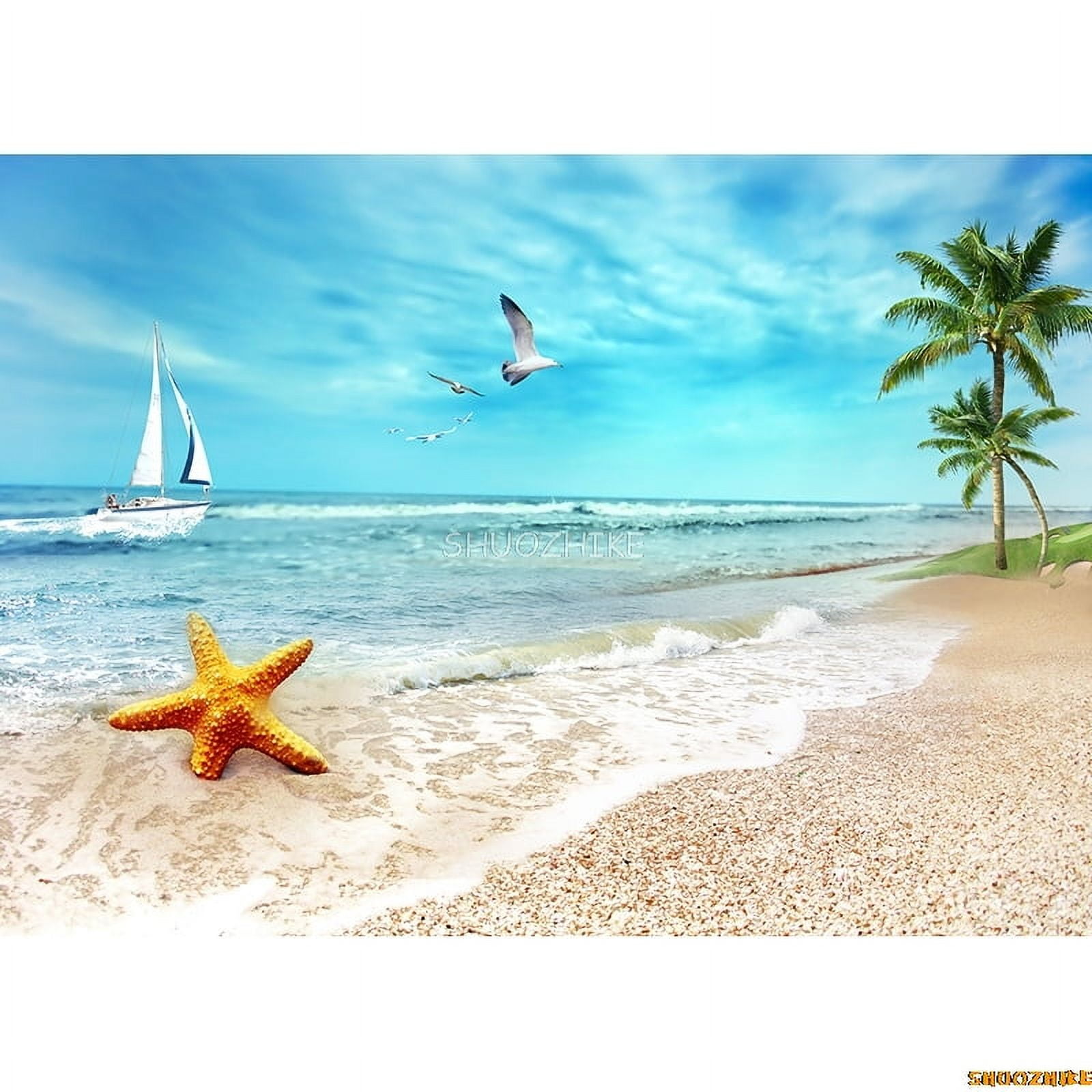 Tropical Beach Natural Landscape Photography Backdrops Landscape Blue ...