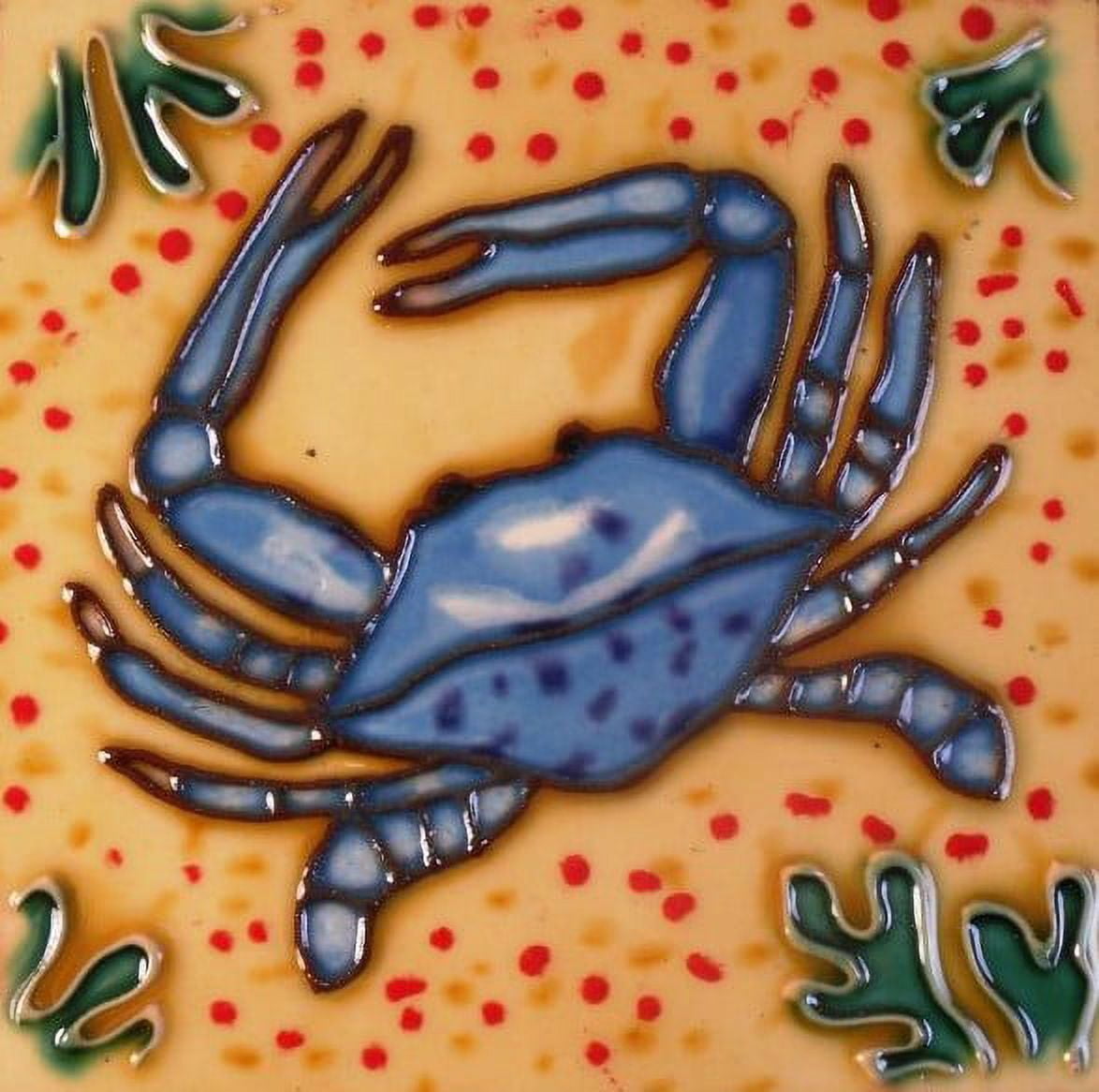 Tropical Beach Ocean Blue Crab Ceramic Tile 6X6 Inches - Walmart.com