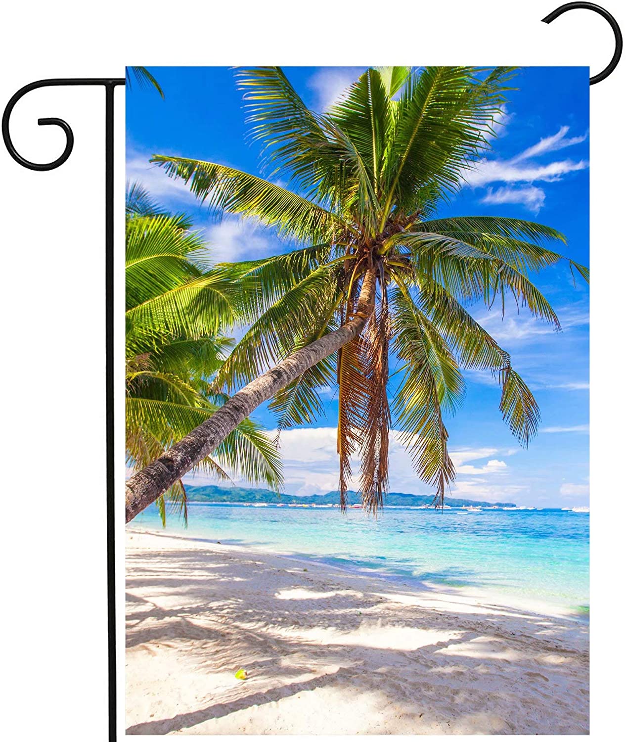 Tropical Beach Ocean Sea Palm Tree Summer Blue Landscape House Flag 28 ...