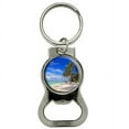 Tropical Beach Palm Trees Island Bottle Cap Opener Keychain Key Ring ...