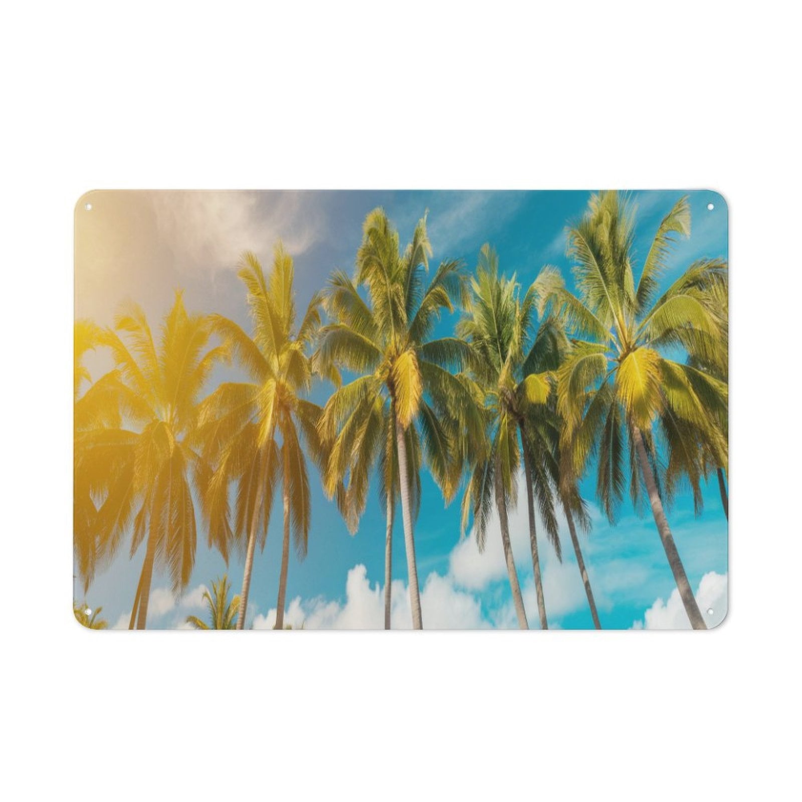 Tropical Beach Palm Trees Landscape Metal Tin Sign - Durable Aluminum ...