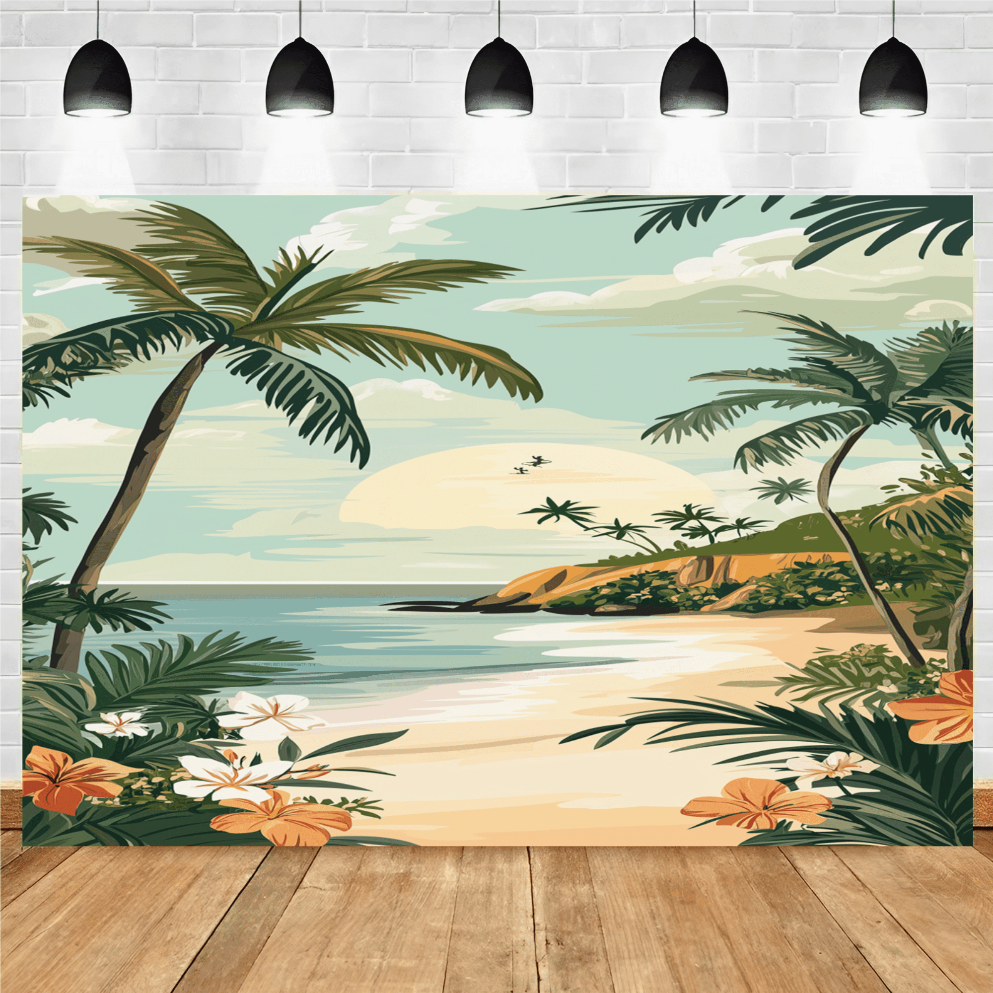 Tropical Beach Paradise(1) Natural Scenic Backdrops Summer Landscape ...