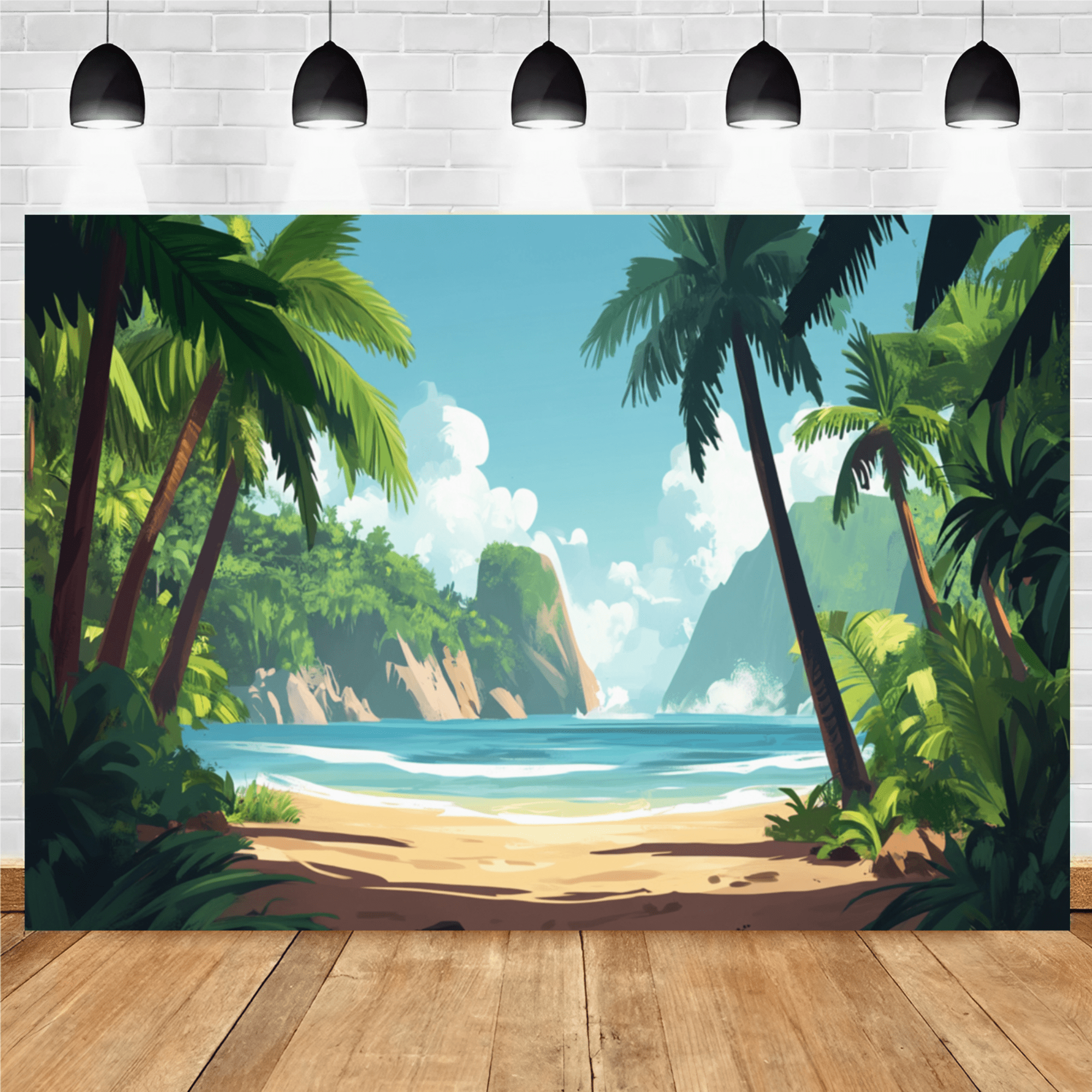 Tropical Beach Paradise(104) Natural Scenic Backdrops Summer Landscape ...