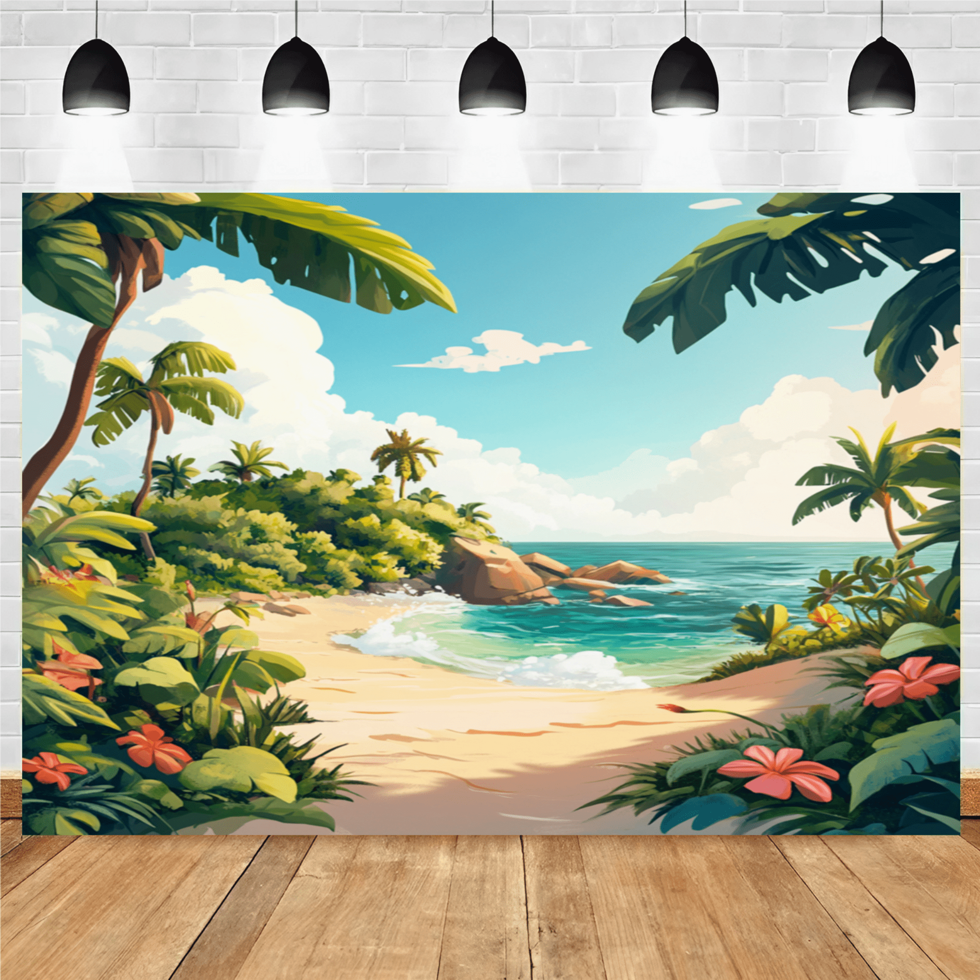 Tropical Beach Paradise(110) Natural Scenic Backdrops Summer Landscape ...
