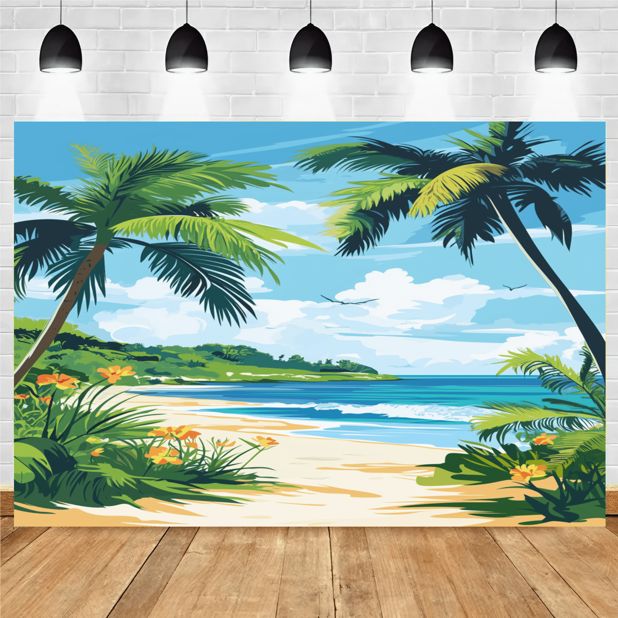 Tropical Beach Paradise(144) Natural Scenic Backdrops Summer Landscape ...
