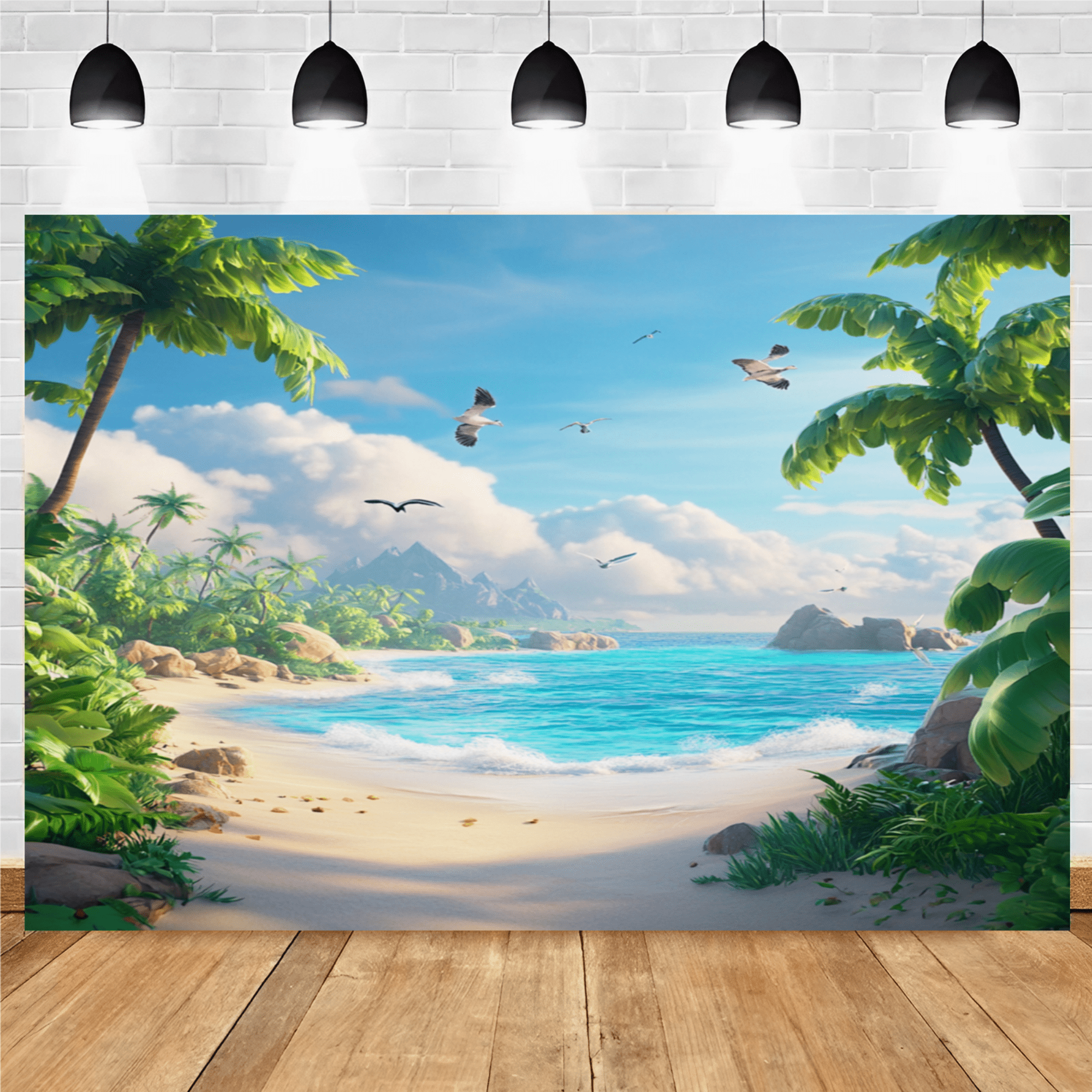Tropical Beach Paradise(183) Natural Scenic Backdrops Summer Landscape ...