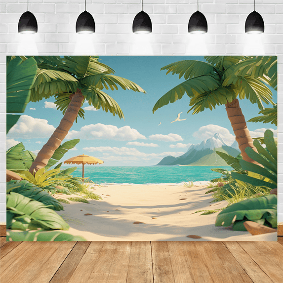 Tropical Beach Paradise(198) Natural Scenic Backdrops Summer Landscape ...