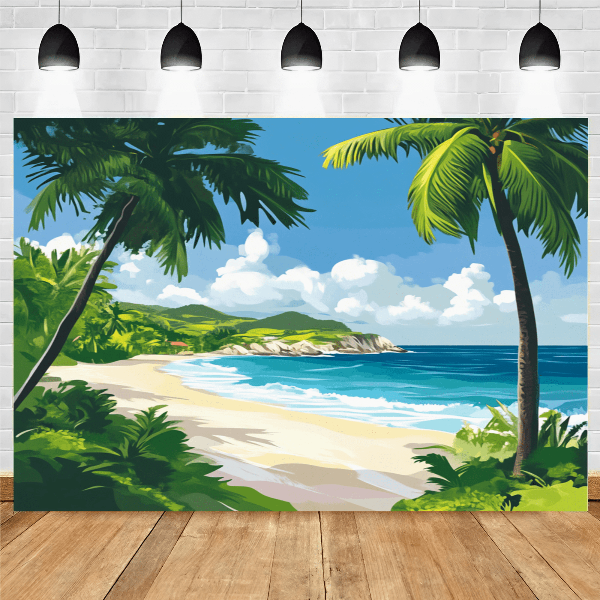 Tropical Beach Paradise(199) Natural Scenic Backdrops Summer Landscape ...