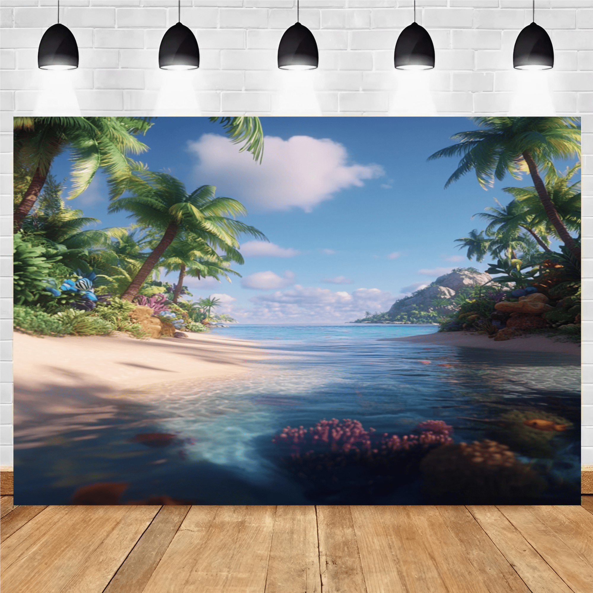 Tropical Beach Paradise(203) Natural Scenic Backdrops Summer Landscape ...