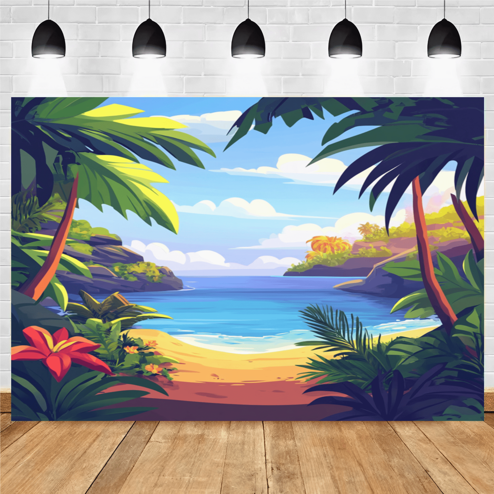 Tropical Beach Paradise(60) Natural Scenic Backdrops Summer Landscape ...
