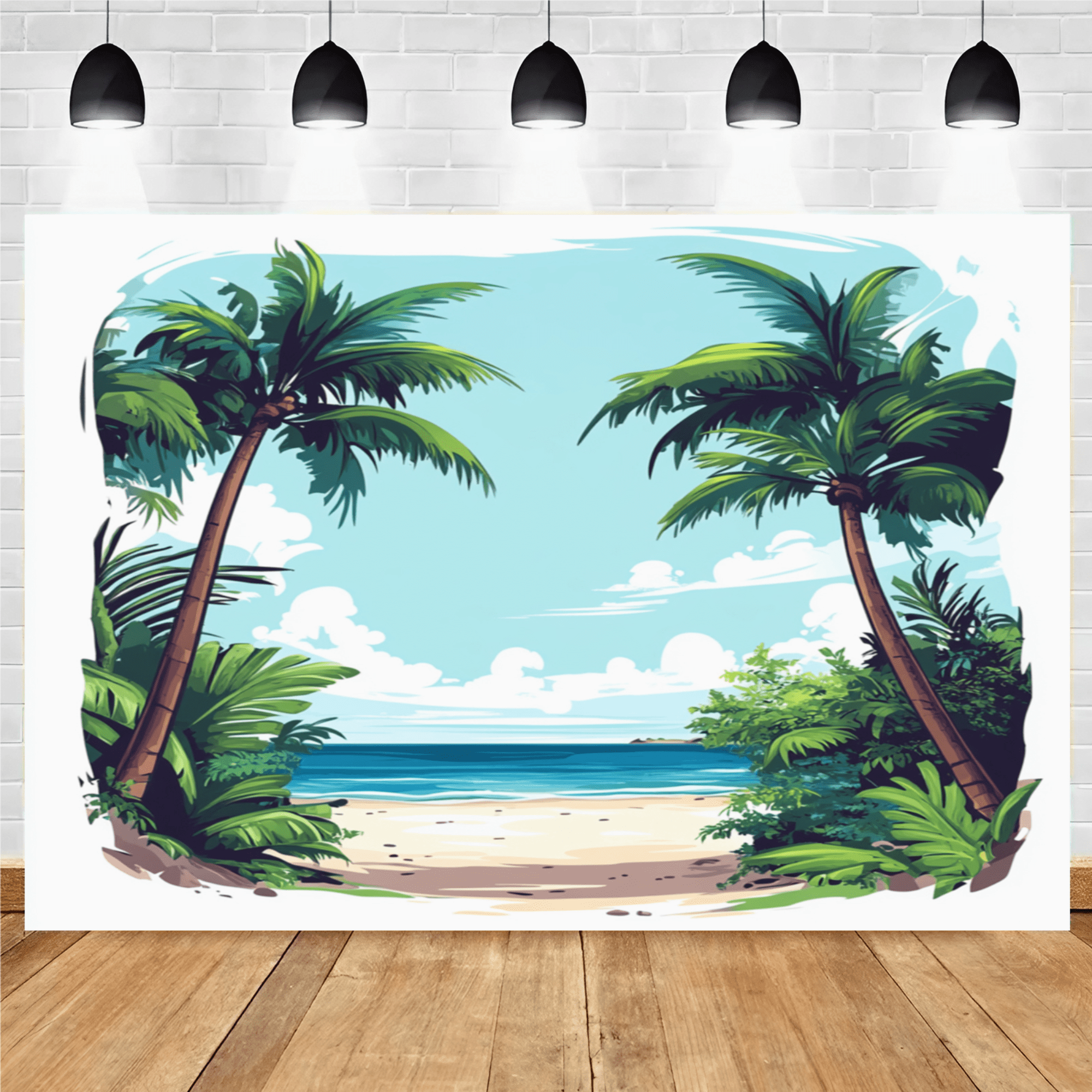 Tropical Beach Paradise(89) Natural Scenic Backdrops Summer Landscape ...