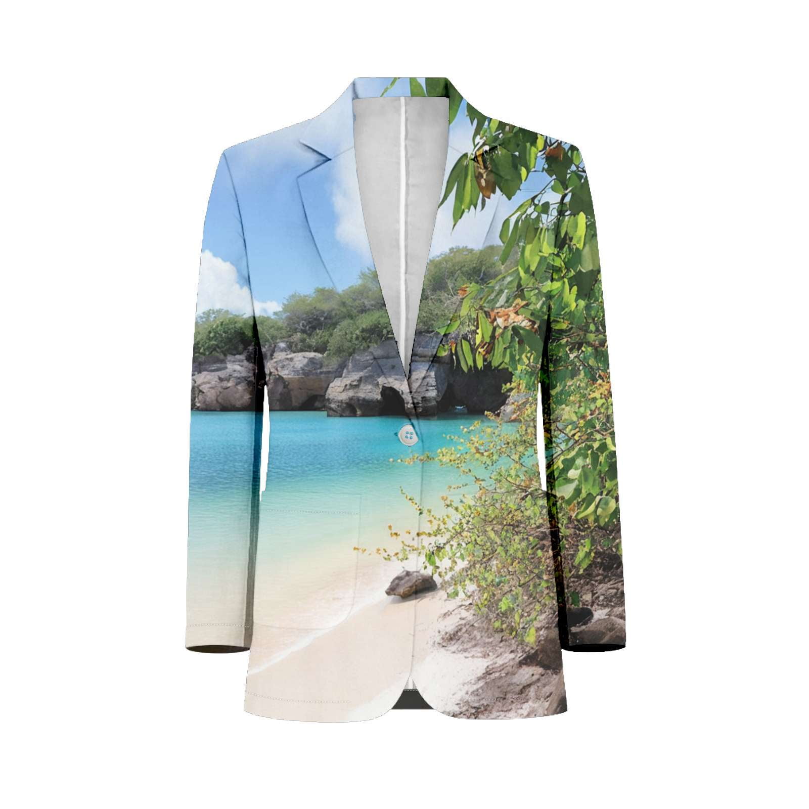 Tropical Beach Paradise Customized Men's Suits full man Shawl Collar ...