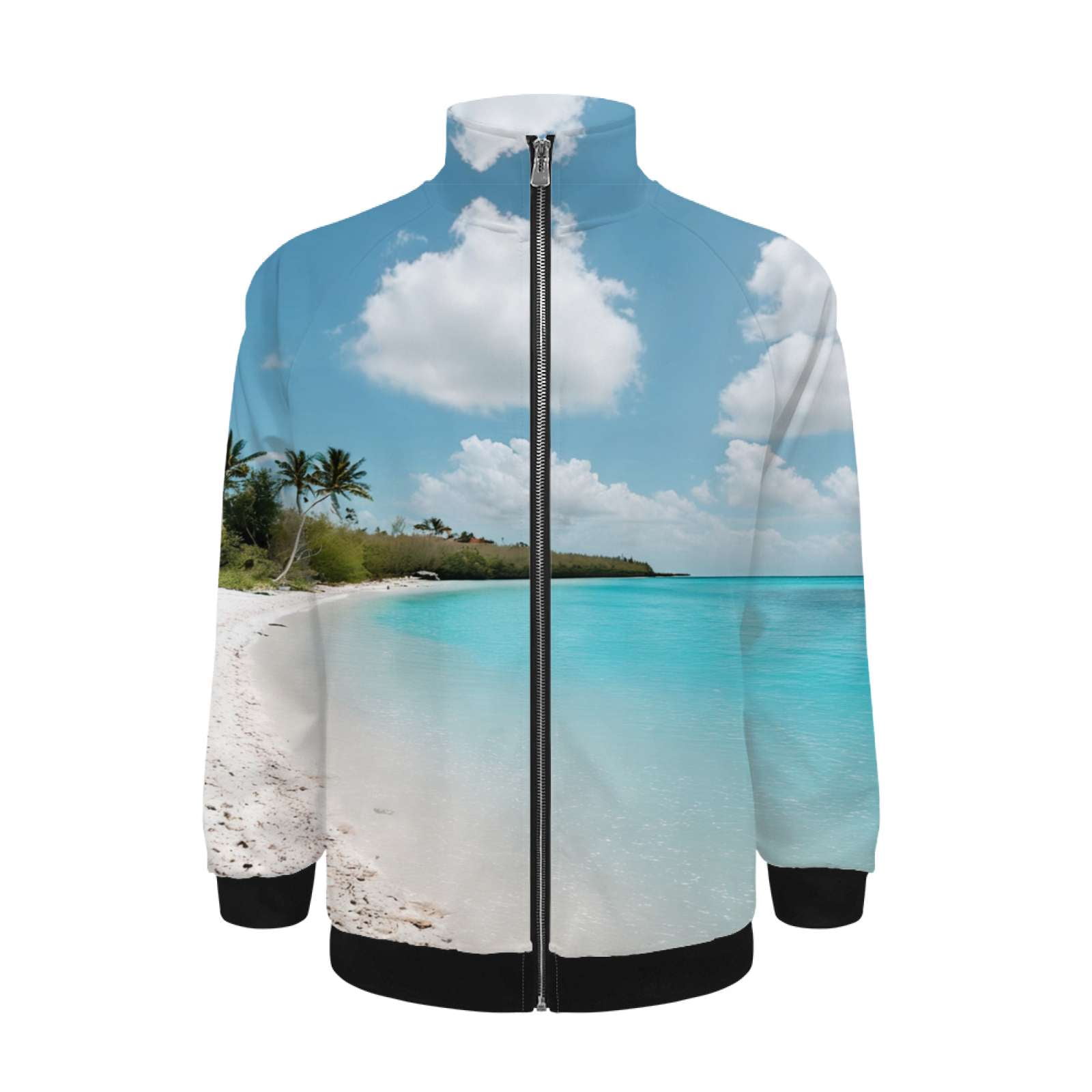 Tropical Beach Paradise Jacket Men's Street Cool Long Sleeves Coat Personality Tops Oversized ...