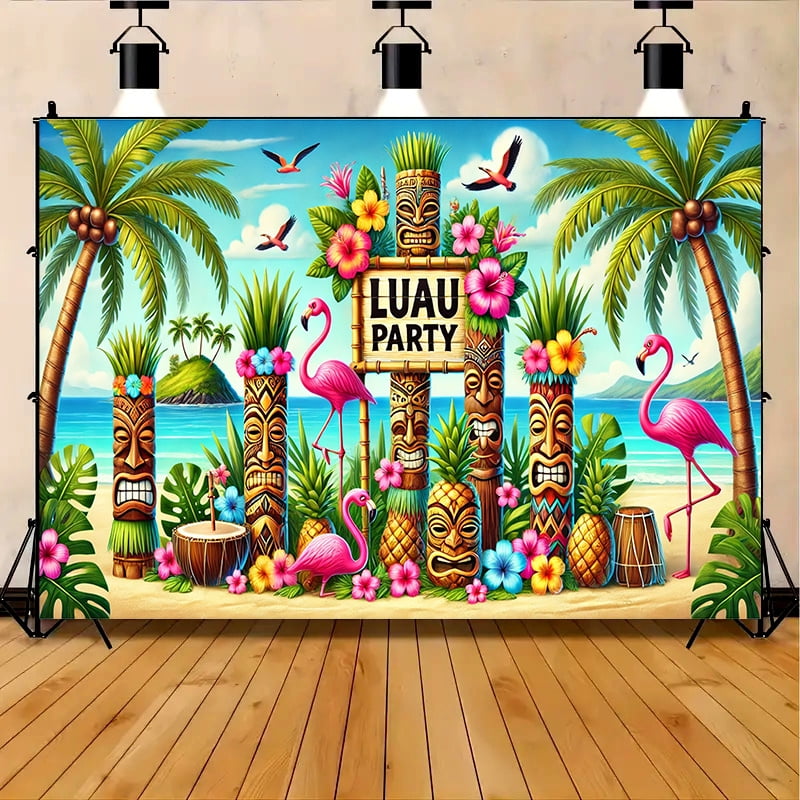 Tropical Beach Party Backdrop Hawaiian Luau Party Photography ...
