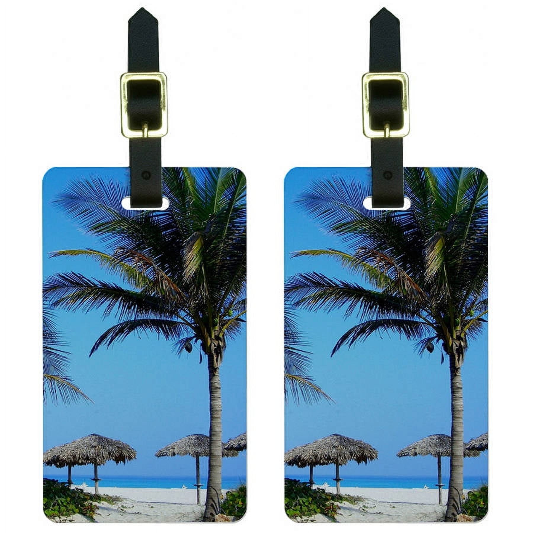 Tropical Beach Resort Palm Tree Sand Luggage Tags Suitcase ID, Set of 2 ...