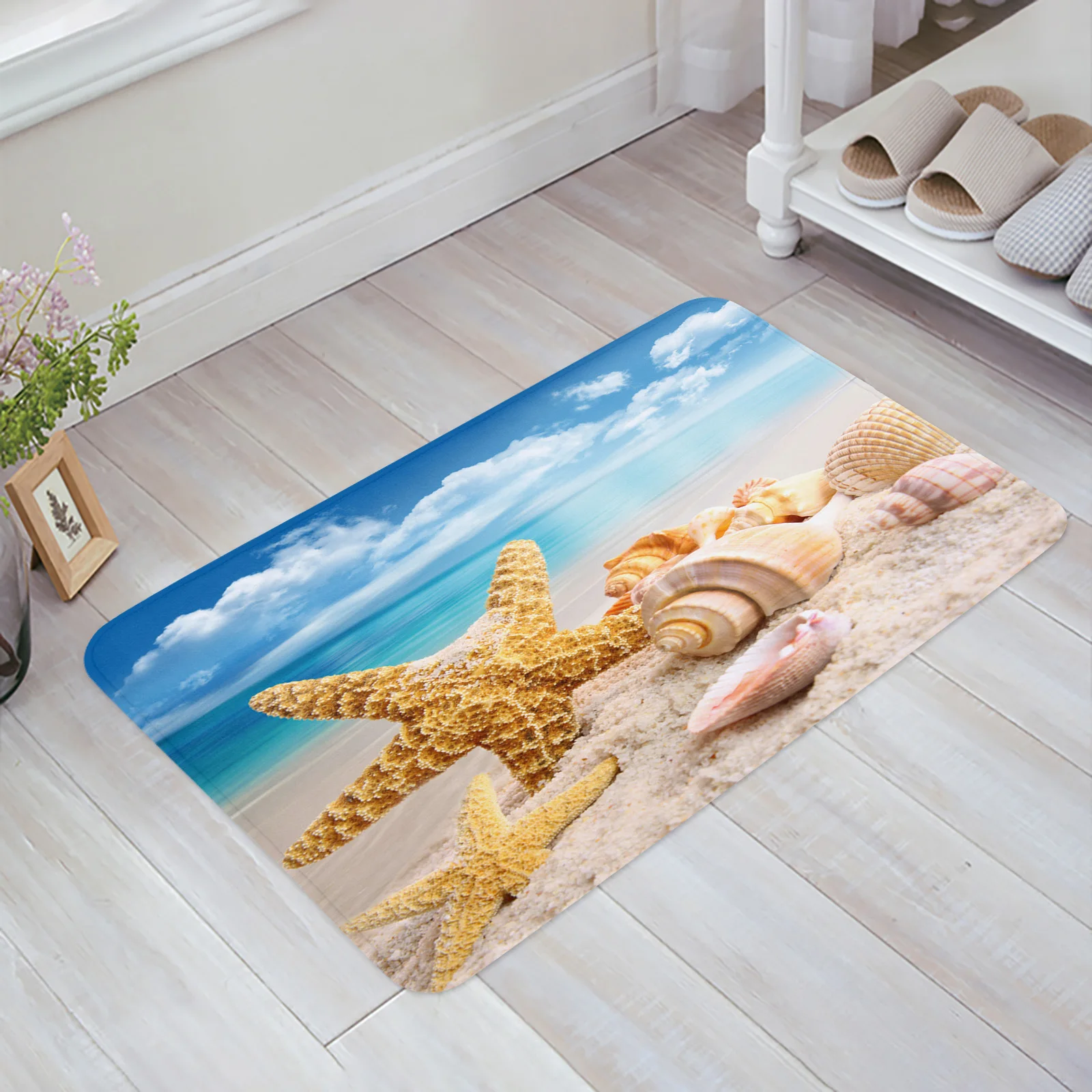 Tropical Beach Sand Spray Bathroom Mat Carpet Non-slip Kitchen Mat ...