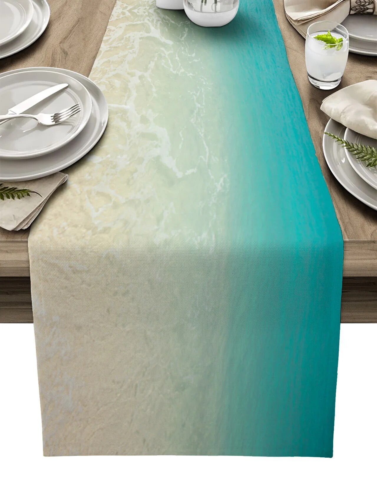 Tropical Beach Sand Spray Table Runner Wedding ration Home Dinner Table ...