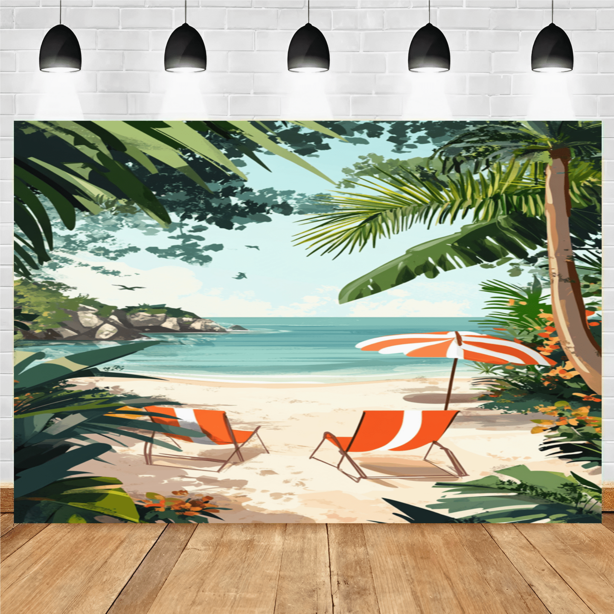 Tropical Beach Scene(32) Natural Scenic Backdrops Summer Landscape ...