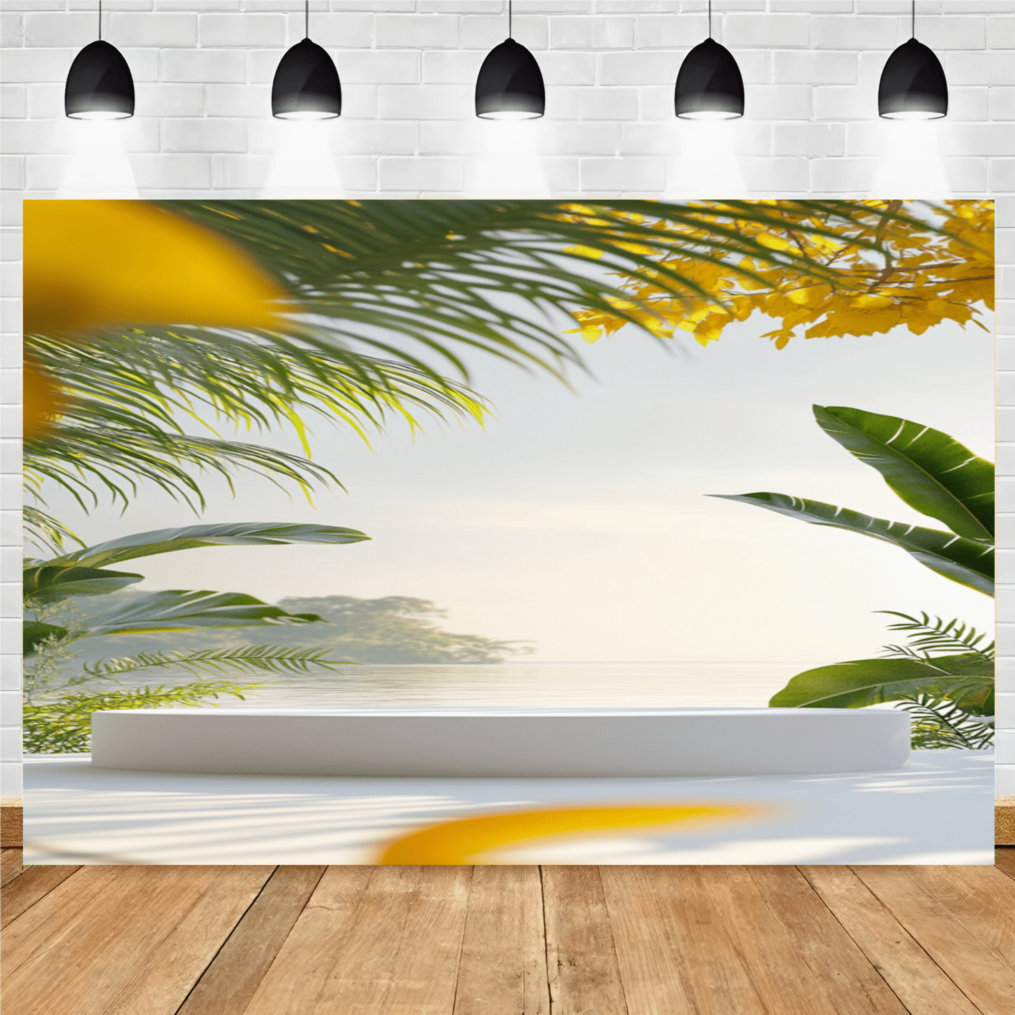 Tropical Beach Scene Display Natural Scenic Backdrops Summer Landscape ...