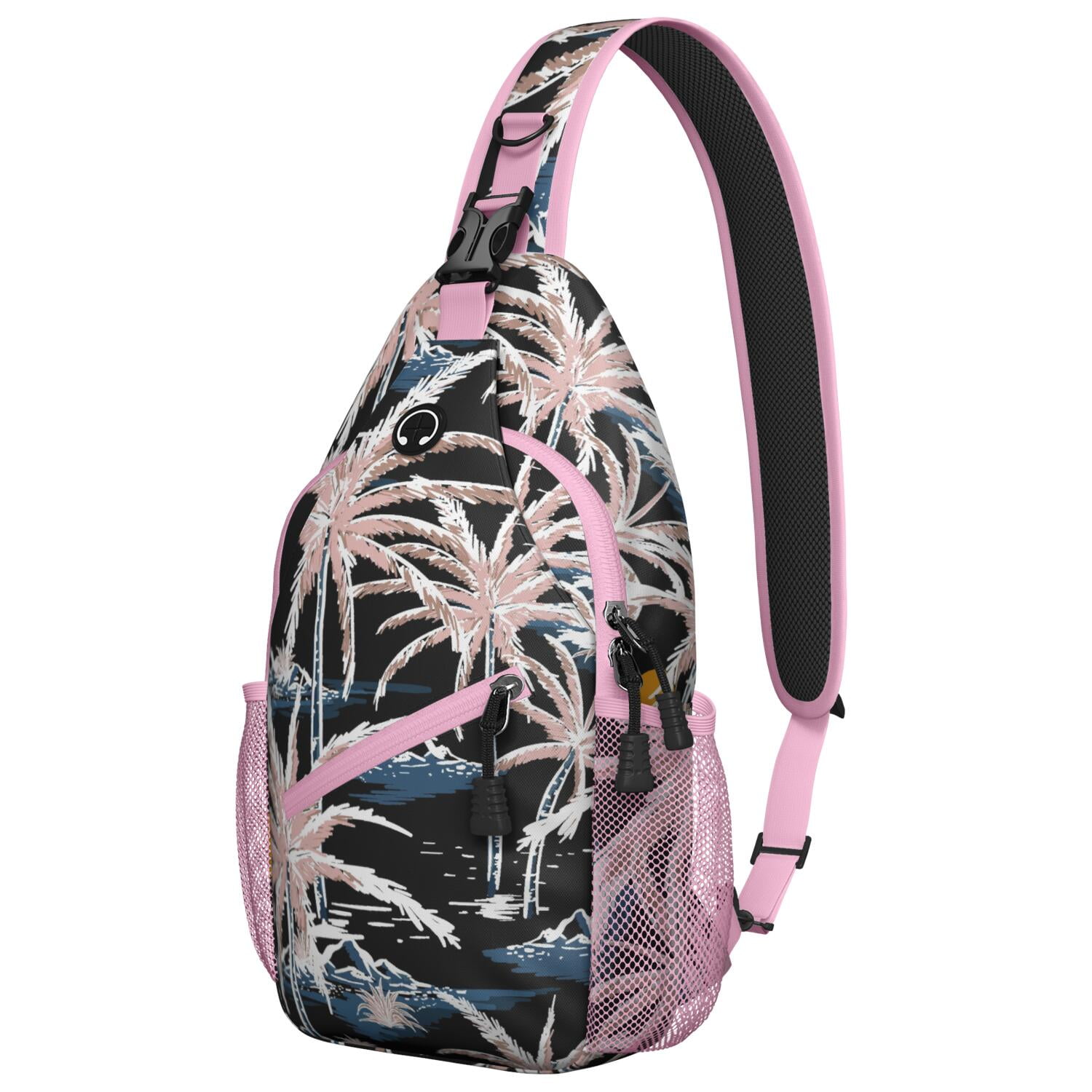 Tropical Beach Sling Backpack with Hawaiian Floral Pattern, Jungle ...