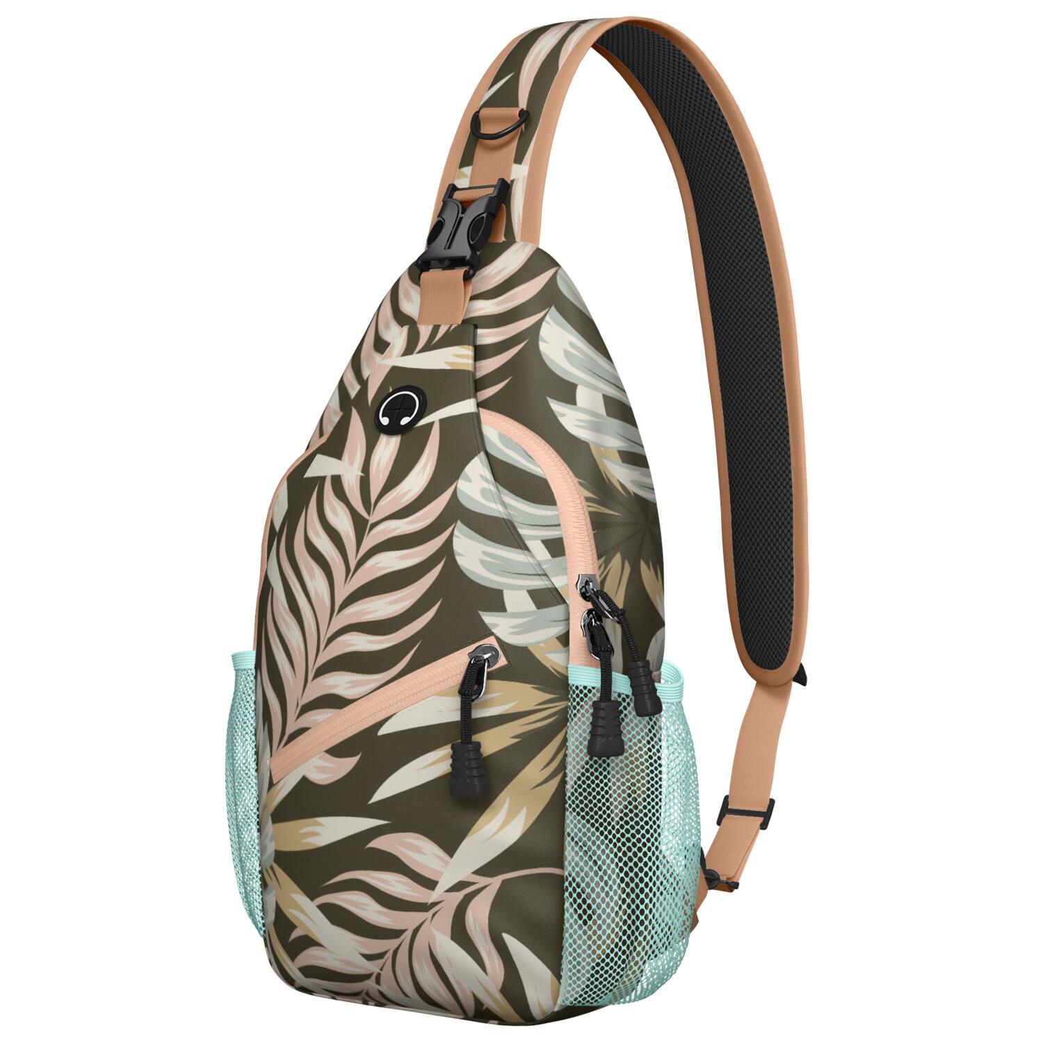 Tropical Beach Sling Backpack with Hawaiian Floral Pattern, Jungle ...
