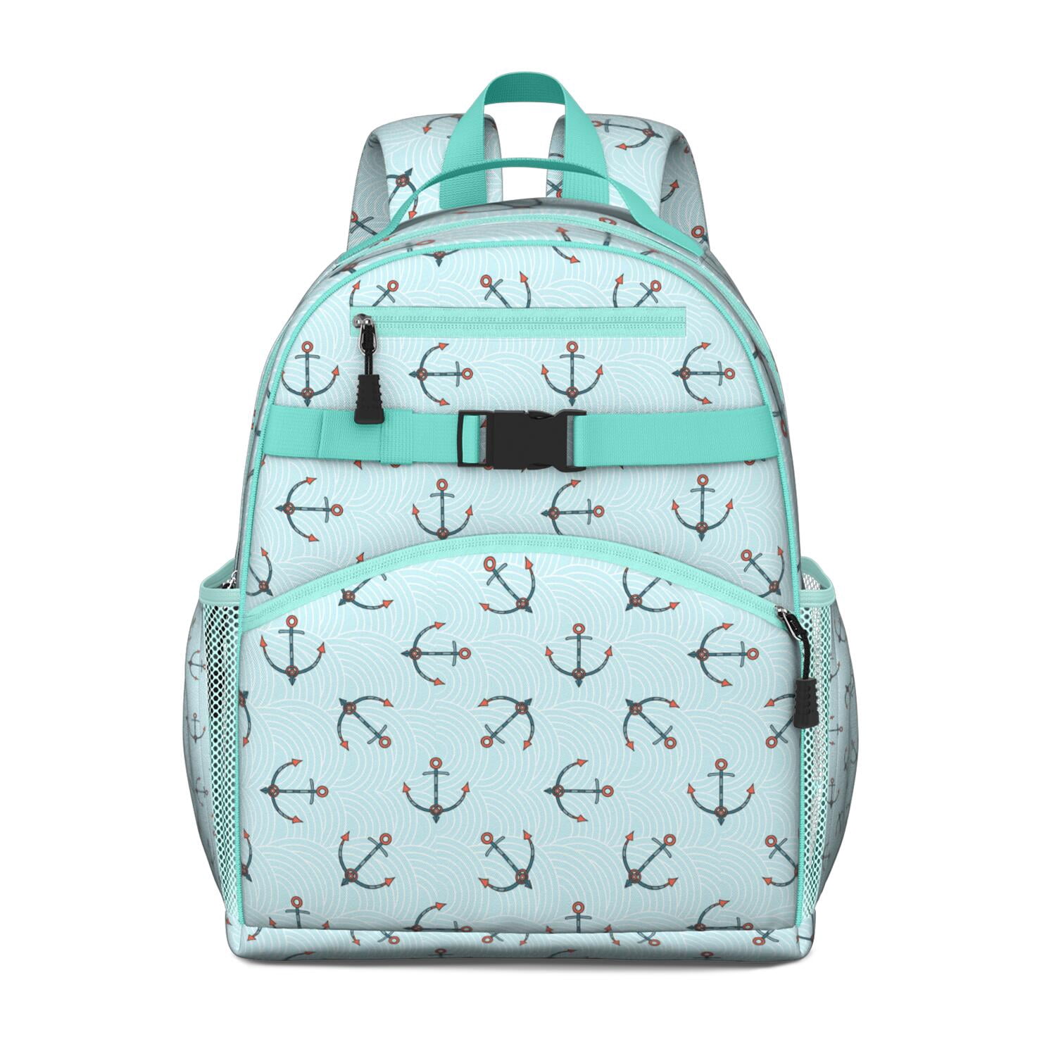 Tropical Beach Students Backpack with Nautical Anchor, Boat, Coastal ...