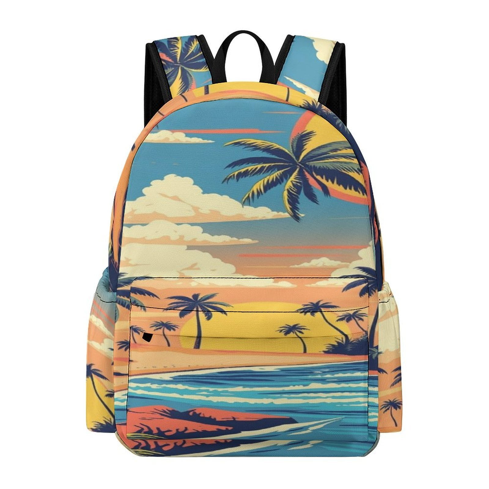 Tropical Beach Sunset Backpack School Bags for Teenagers Students ...