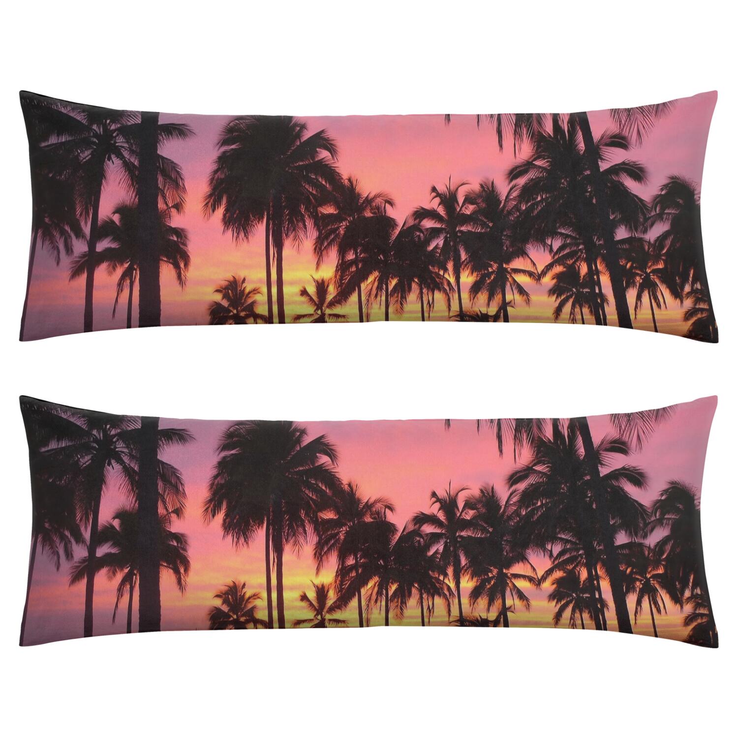 Tropical Beach Sunset Body Pillow Cover - 20"x54" Soft Pillow Case with ...