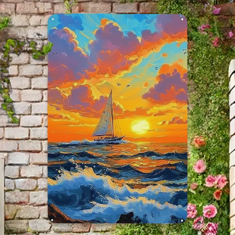 Tropical Beach Sunset Island Poster – Nature Landscape Wall Art With ...