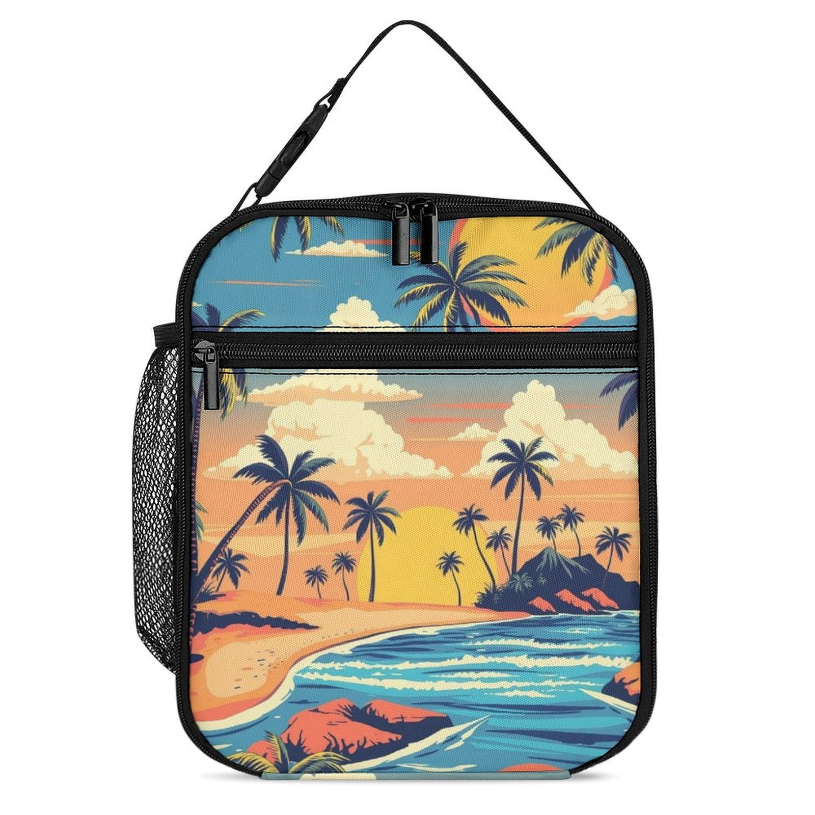 Tropical Beach Sunset Lunch Bag Cooler Warm Insulated Lunch Box School ...
