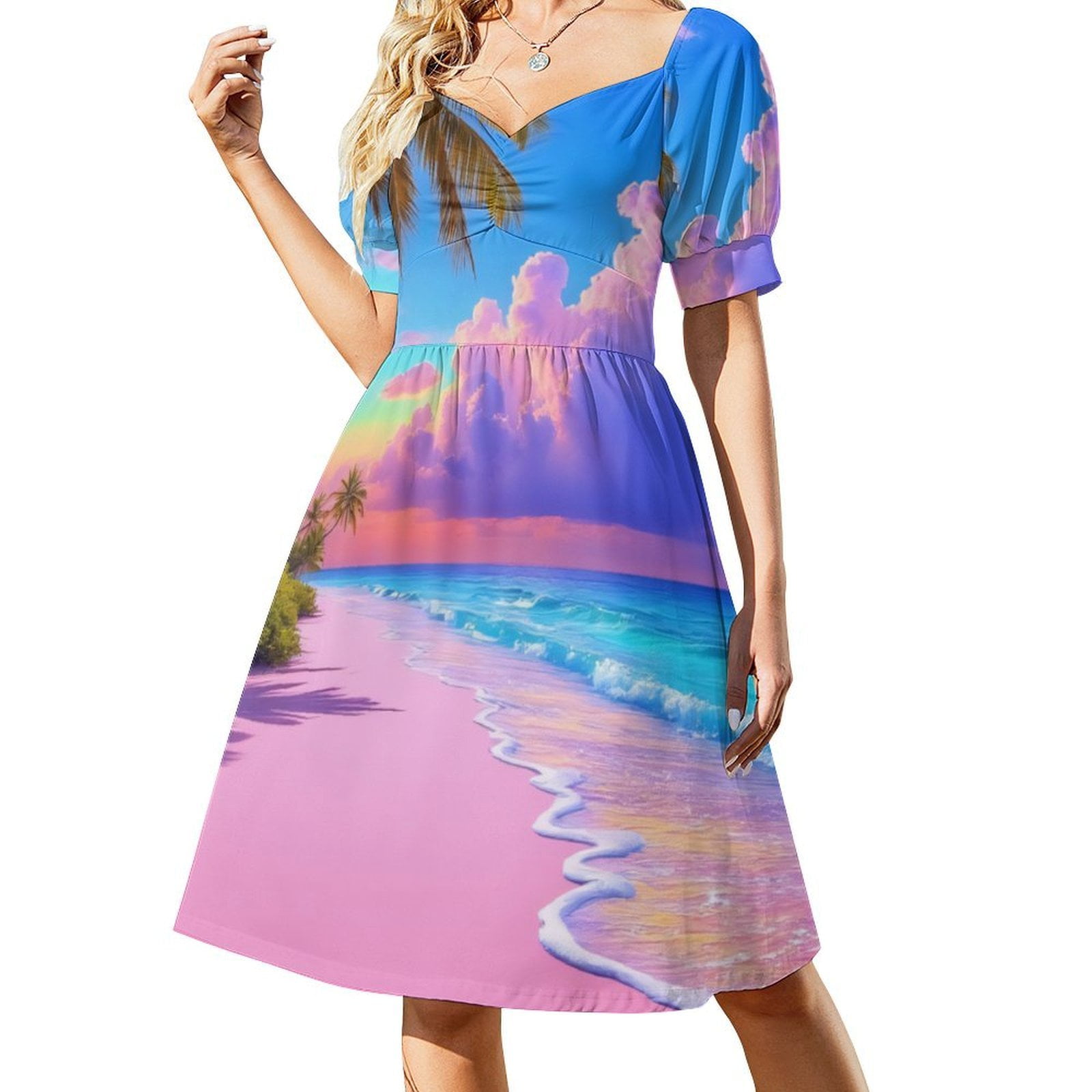 Tropical Beach Sunset Summer Women's Dress 2025 Elegant Dresses Plus ...